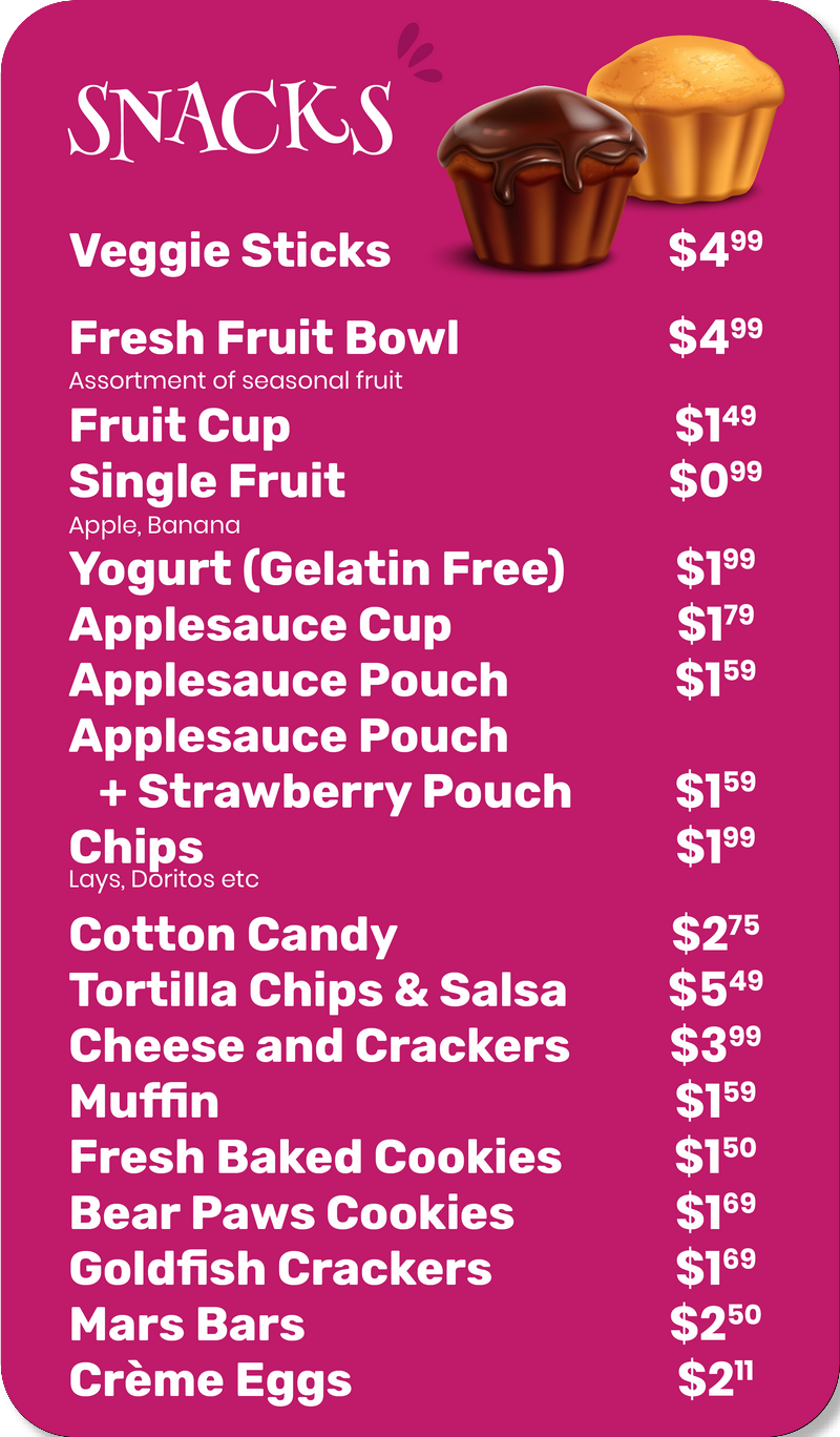 Our menu – Little Monkeys